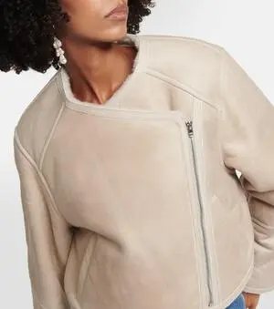 Isabel Marant Ostya Shearling-lined Leather Jacket