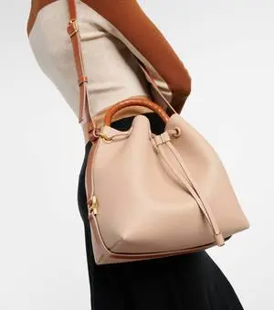 Chloé Marcie Small Leather Tote Bag - Beige