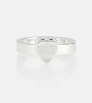 Gucci Heart Detail Sterling Ring - Silver