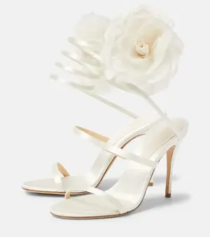 Magda Butrym Floral-applique Sandals - White