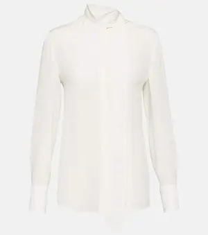 Valentino Garavani Tie-neck Silk Blouse - White