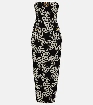 AREA Crystal-embellished Jacquard Maxi Dress - Multicoloured