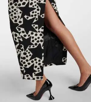AREA Crystal-embellished Jacquard Maxi Dress