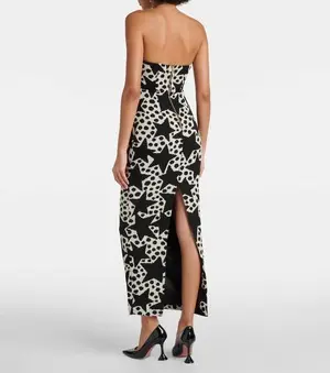AREA Crystal-embellished Jacquard Maxi Dress