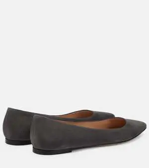 GIANVITO ROSSI Suede Ballet Flats - Grey