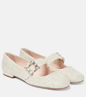 ROGER VIVIER Tres Vivier Embellished Ballet Flats