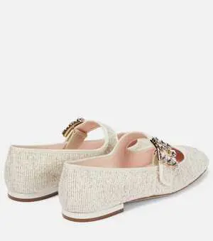 ROGER VIVIER Tres Vivier Embellished Ballet Flats