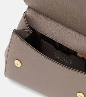 Dolce & Gabbana Sicily Small Leather Shoulder Bag - Brown