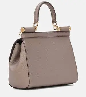 Dolce & Gabbana Sicily Small Leather Shoulder Bag - Brown