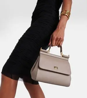 Dolce & Gabbana Sicily Small Leather Shoulder Bag - Brown