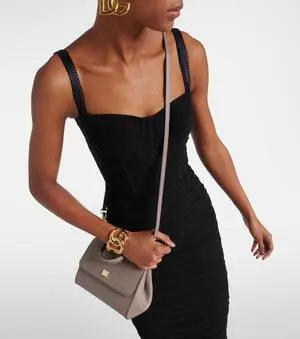 Dolce & Gabbana Sicily Small Leather Shoulder Bag - Brown