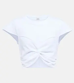 Isabel Marant Étoile Zineae Cotton Jersey Cropped Top - White