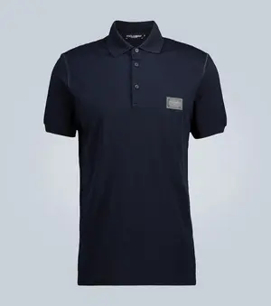 Dolce & Gabbana Plaque Polo Shirt - Black