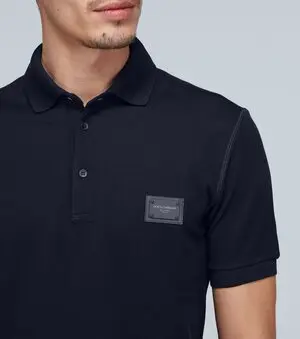 Dolce & Gabbana Plaque Polo Shirt - Black