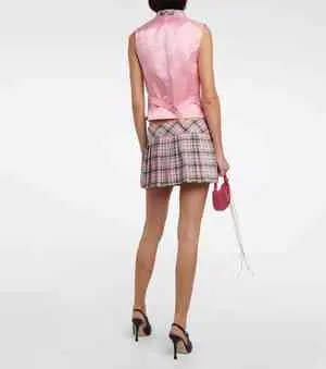 Giuseppe Di Morabito Checked Wool Mini Skirt