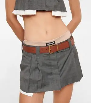 Miu Miu Leather Belt - Brown