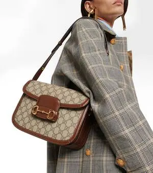 Gucci Horsebit 1955 Gg Shoulder Bag - Brown