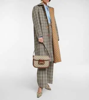 Gucci Horsebit 1955 Gg Shoulder Bag - Brown
