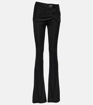 Versace X Dua Lipa Gathered Jersey Flared Pants
