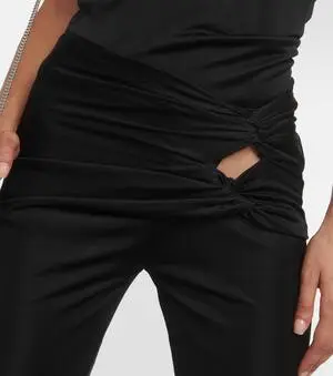 Versace X Dua Lipa Gathered Jersey Flared Pants