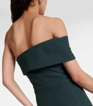Safiyaa Asymmetric Crepe Midi Dress