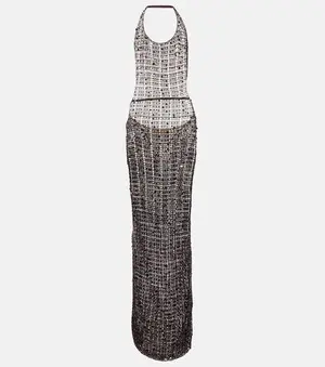 AYA MUSE Cutout Sequined Maxi Dress - Black