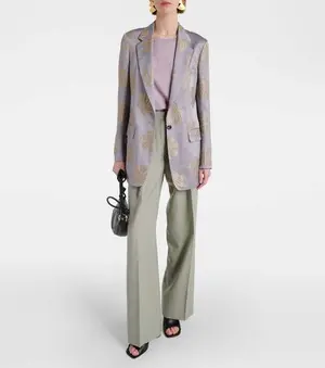 Dries Van Noten Printed Jacquard Blazer