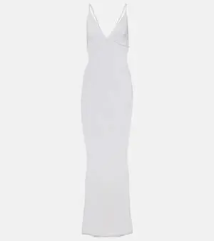 BANANHOT Isabel Sheer Knit Maxi Dress - White