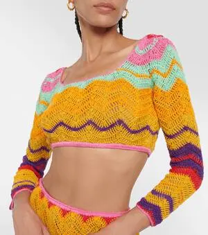 Anna Kosturova Chevron Crochet Crop Top