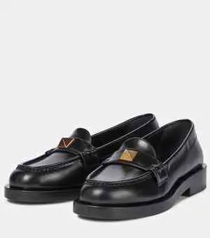 Valentino Garavani Roman Stud Leather Loafers