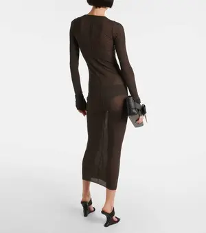 Rick Owens Jersey Midi Dress - Brown