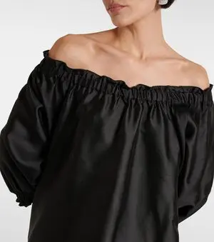Max Mara Lepre Off-shoulder Minidress - Black