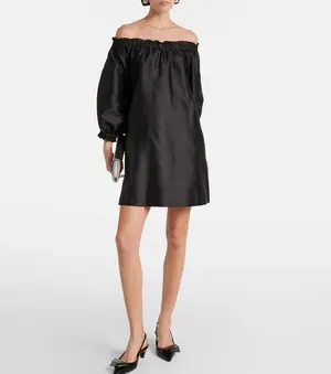 Max Mara Lepre Off-shoulder Minidress - Black