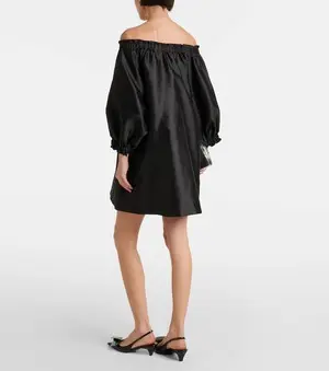 Max Mara Lepre Off-shoulder Minidress - Black