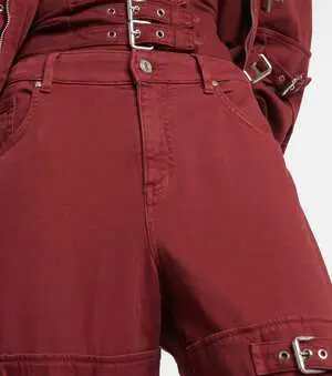 Blumarine Mid-rise Boyfriend Jeans With Buckles And Cut-outs - Red