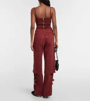 Blumarine Mid-rise Boyfriend Jeans With Buckles And Cut-outs - Red