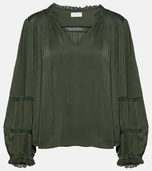 Velvet By Graham & Spencer Koren Lace-trimmed Blouse