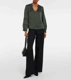 Velvet By Graham & Spencer Koren Lace-trimmed Blouse
