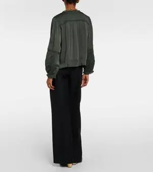 Velvet By Graham & Spencer Koren Lace-trimmed Blouse