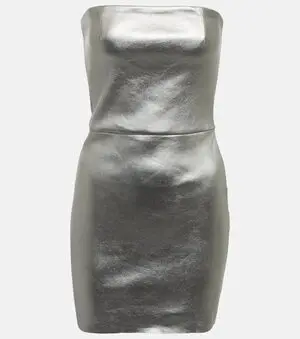 Stouls Amina Strapless Leather Minidress