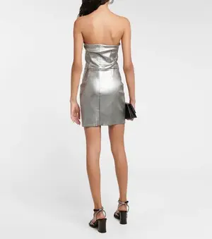 Stouls Amina Strapless Leather Minidress