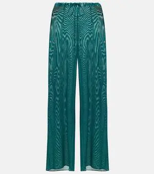 Oseree Lame Wide-leg Pants