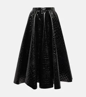 Alaïa Croc-effect Midi Skirt