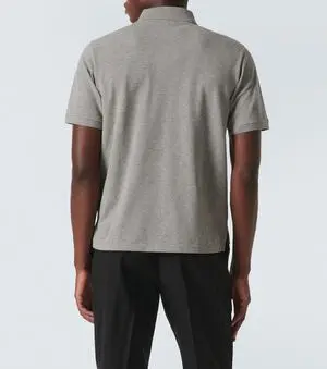 Saint Laurent Cassandre Cotton-blend Pique T-shirt - Grey
