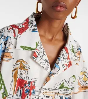 Jacquemus Casaco Printed Cotton Bowling Shirt - White