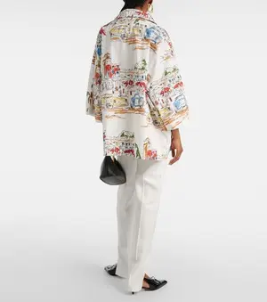 Jacquemus Casaco Printed Cotton Bowling Shirt - White