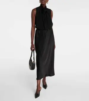 Max Mara Editore Satin Midi Skirt