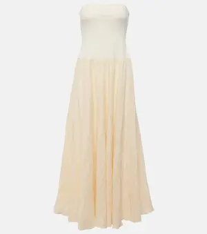 Johanna Ortiz Linen-blend Maxi Dress - White