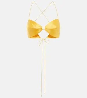 THE SEI Silk Satin Bra Top - Yellow