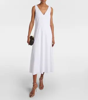 Vince Linen-blend Midi Dress
